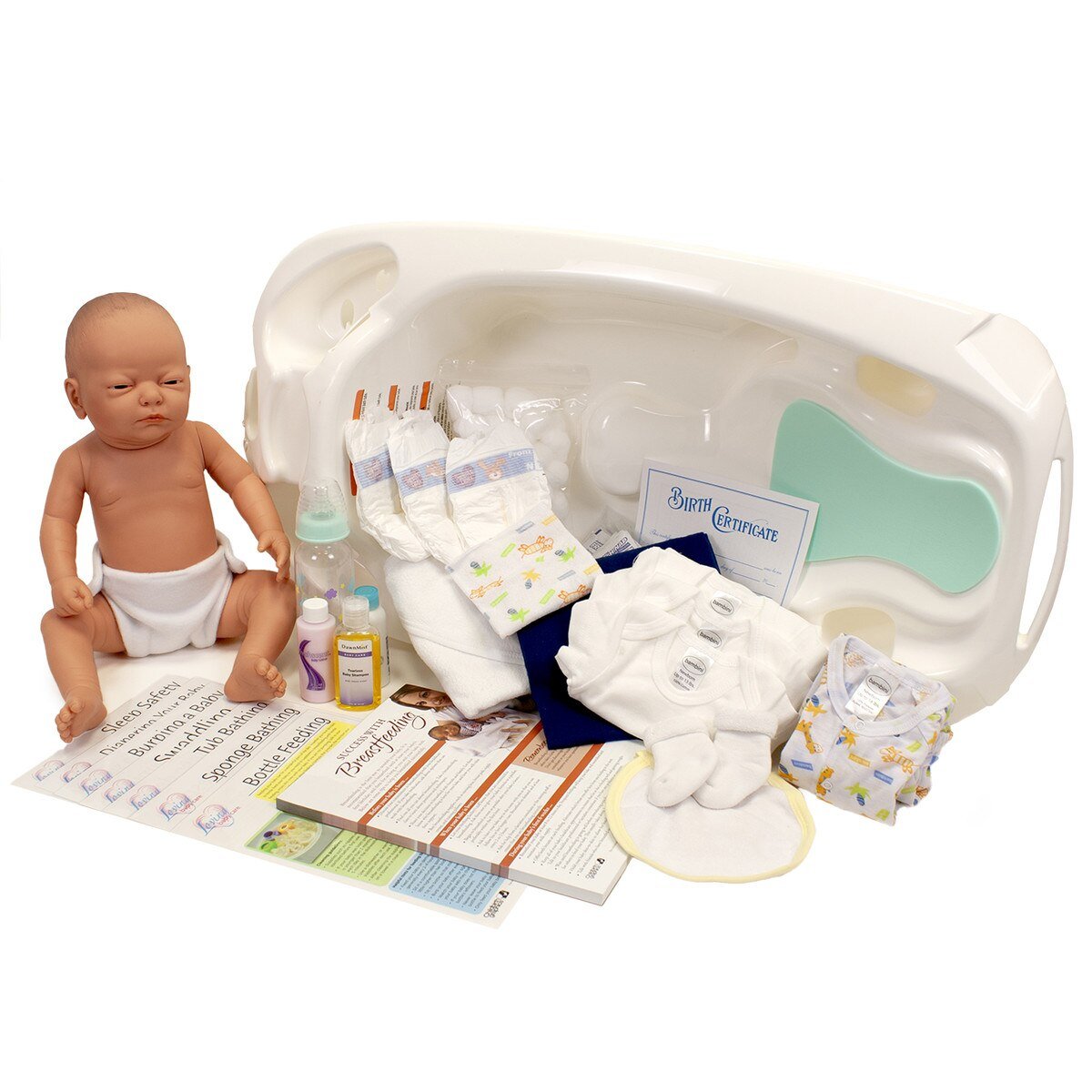 Newborn Care Kit 21" Doll Bathing Diapering Feeding Practice – Birth ...